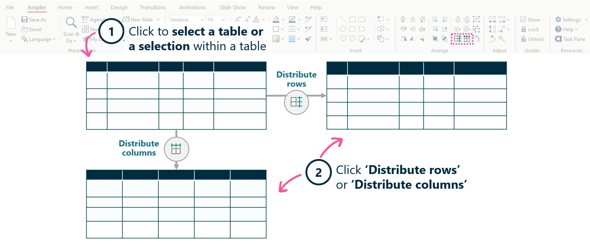 Distribute Rows And Columns Evenly In A Table Next Generation Tools