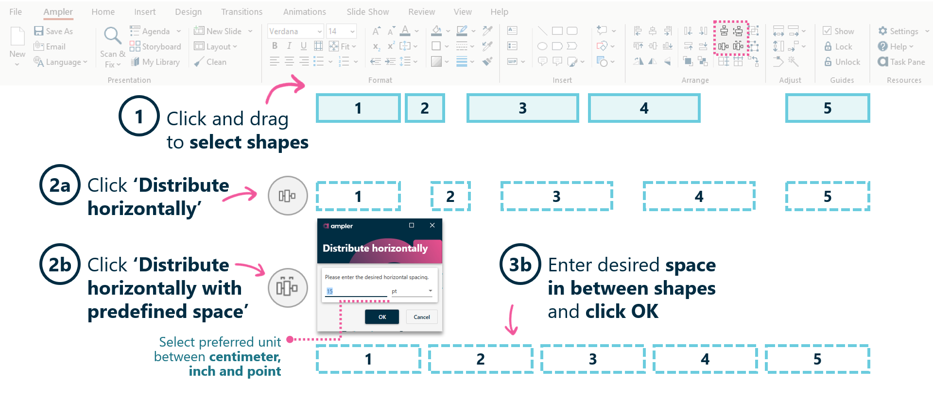 Distribute Shapes Evenly Or With Predefined Space Next Generation 
