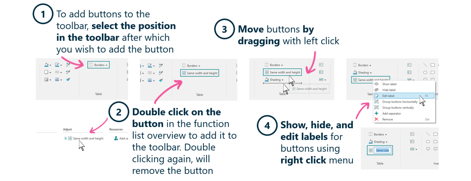 Custom toolbar in Word - Ampler