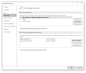 How to change language in PowerPoint - Ampler