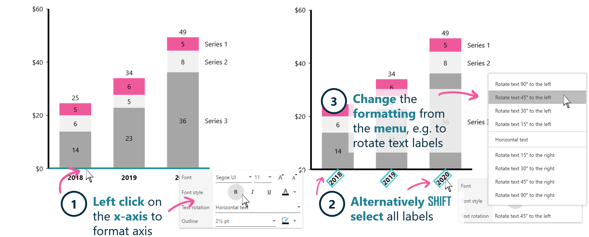 Format the X-axis by left click selection - Next generation tools for ...