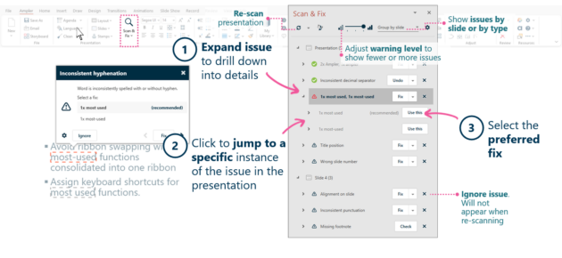 Scan & Fix to identify issues and automatically fix them - Ampler