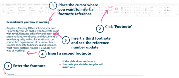 Insert and update footnotes - Ampler
