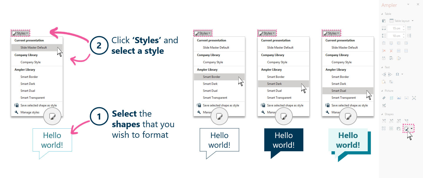 Apply styles - Ampler