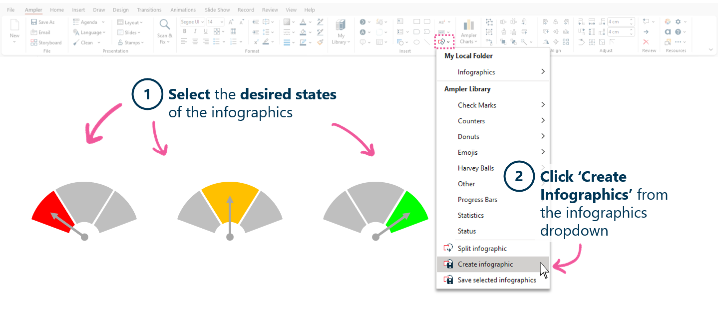 Insert dynamic infographics - Ampler