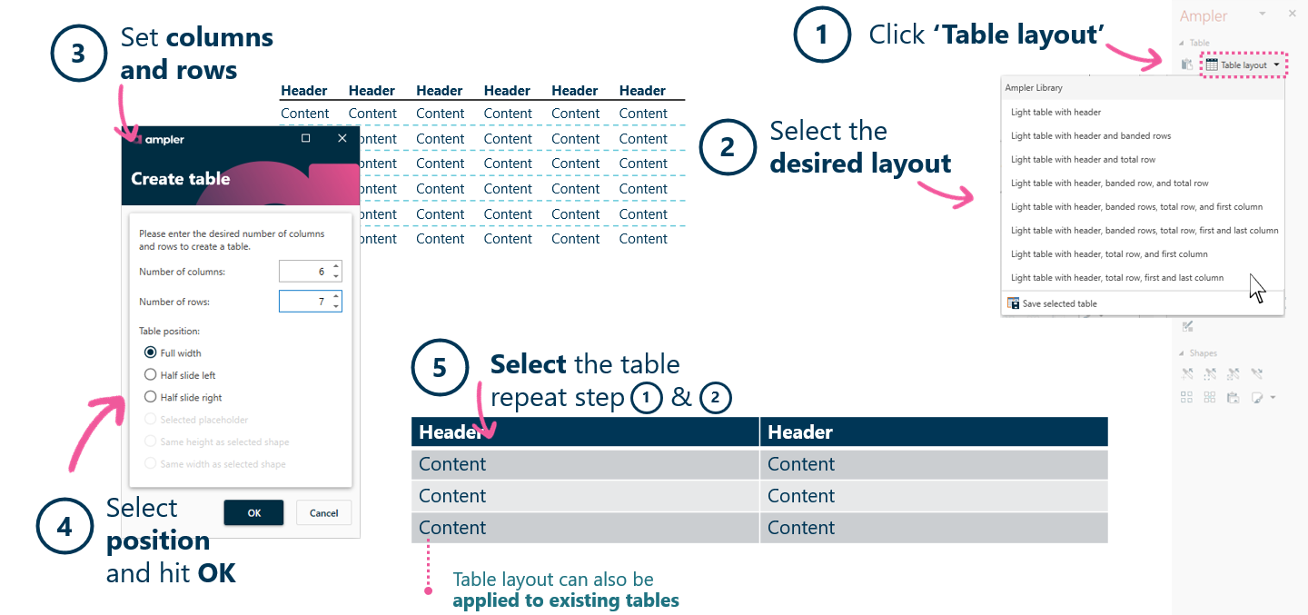Insert Table With Predefined Formatting Next Generation Tools For