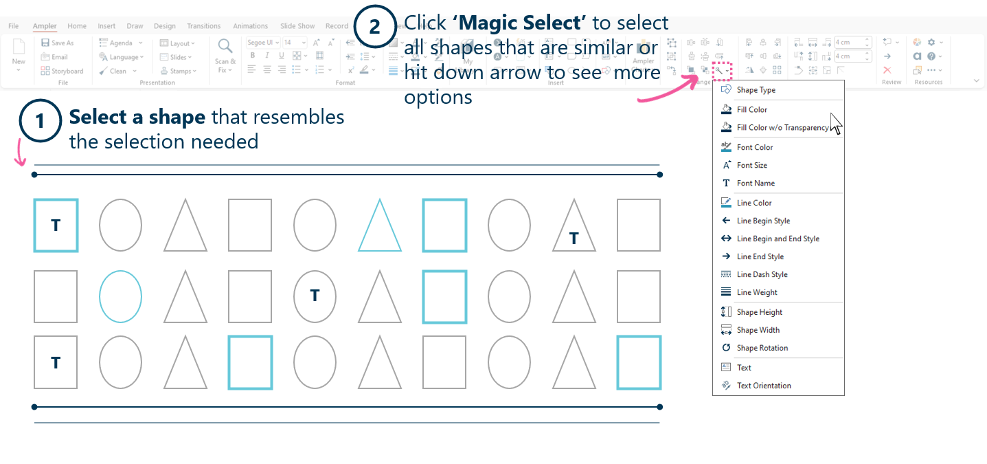 Select similar objects with Magic Select - Ampler